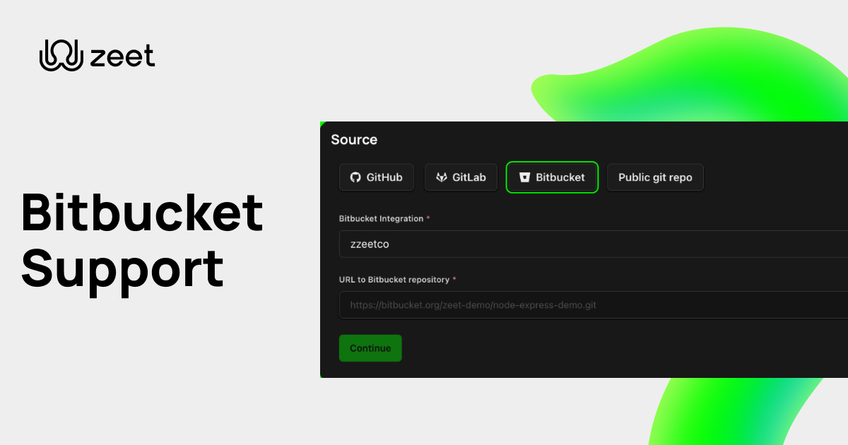 Deploy Code Directly from your Bitbucket VCS | Zeet.co